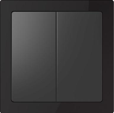 Merten D-Life two-circuit switch (onyx black frame, anthracite insert ...